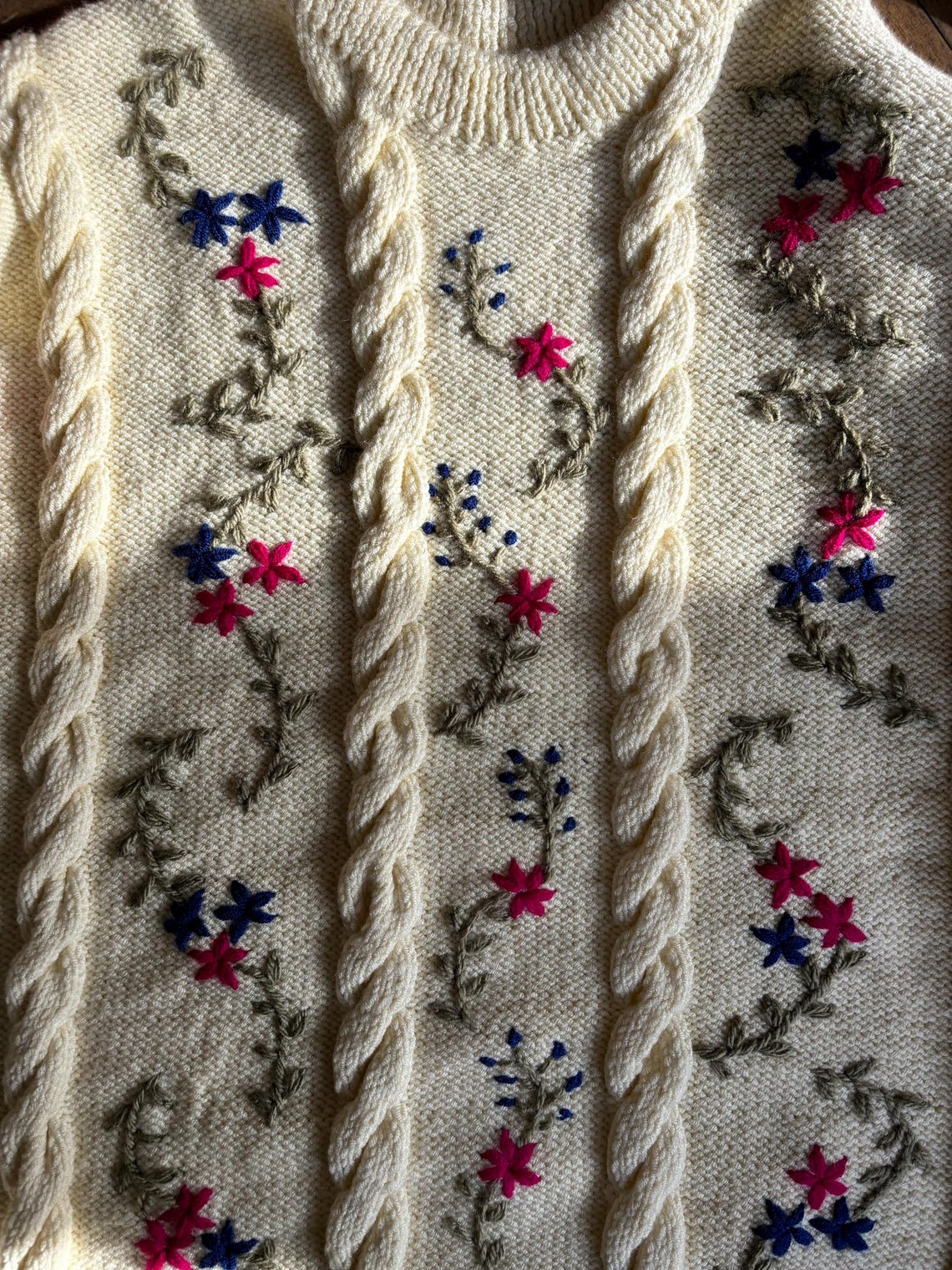 Hand Knitted and Embroidered Sweater, Comfy Sweater, Woman Sweater ...