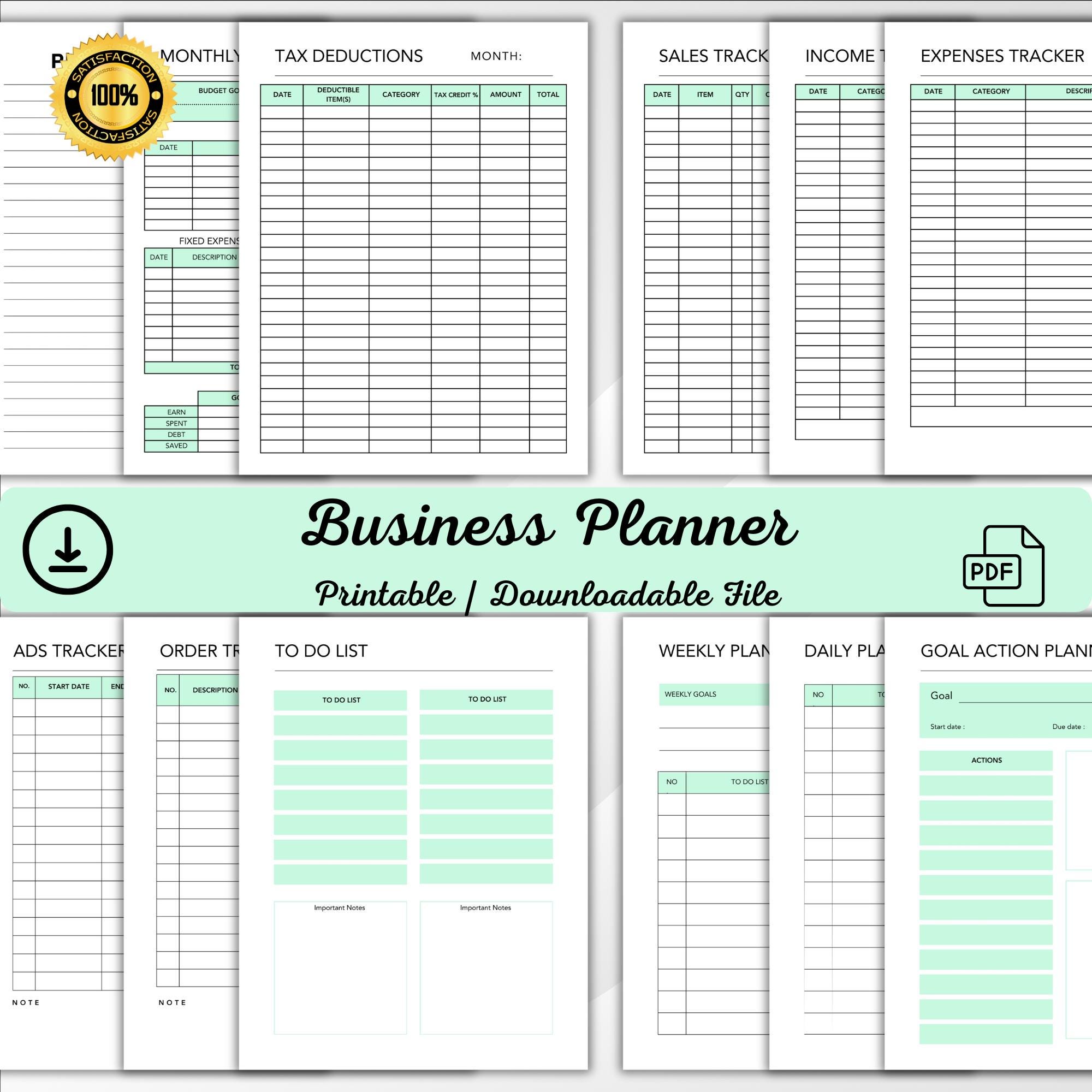 Small Printable Business Planner, Bundle Printable, Small Business ...