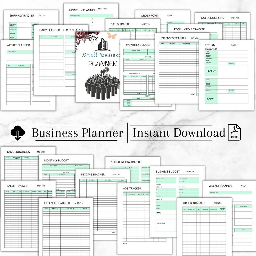 Small Printable Business Planner, Bundle Printable, Small Business ...