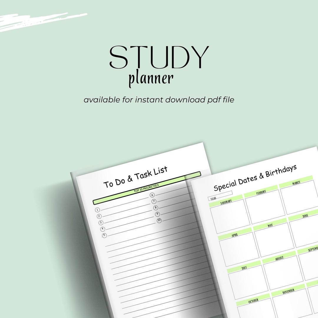 Study Planner, Printable Journal Page, Student Journal, Student Planner ...