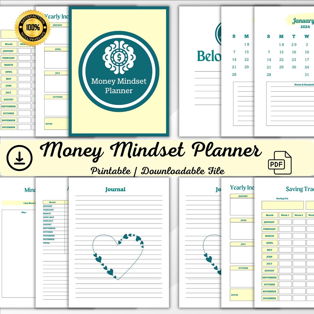 Money Mindset Planner Mindset Journal | Canva Financial Freedom Pages ...