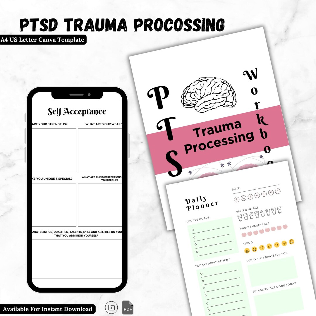PTSD Trauma/ptsd Workbook Journal Printable, CBT Anxiety Workbook ...
