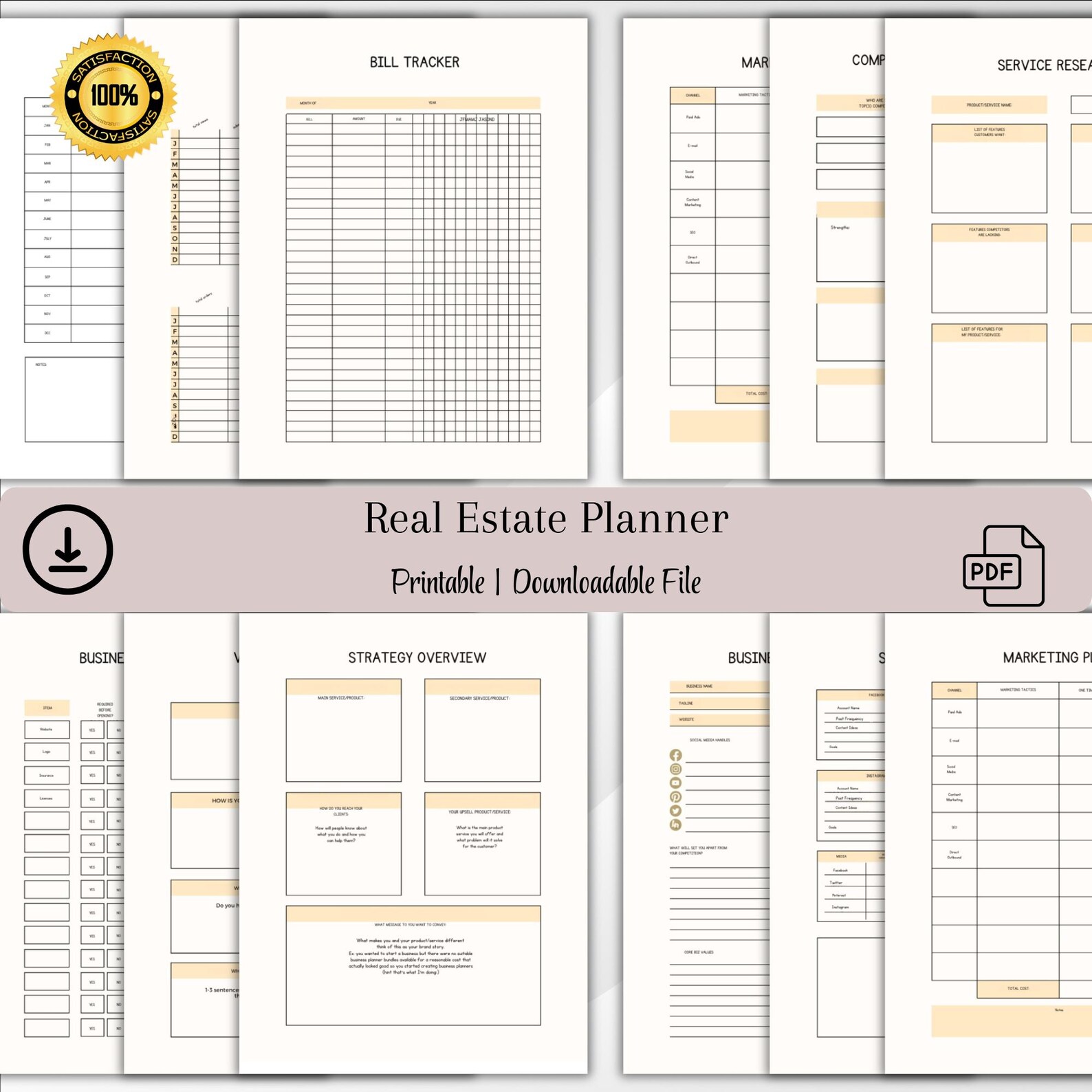 Editable Realtor Business Planner, Real Estate Business Template, New ...