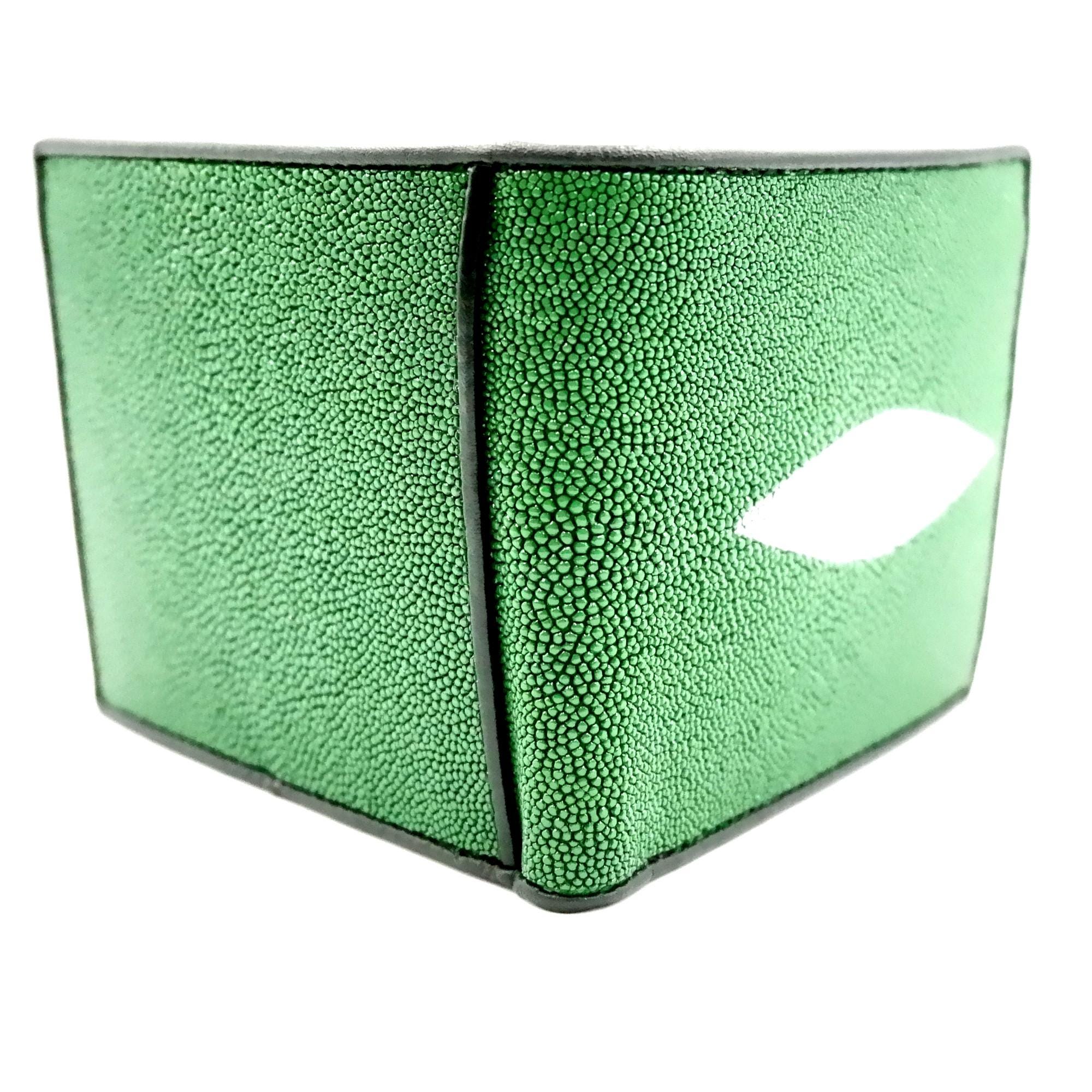 New Green Genuine Stingray Leather Men Bi-fold Crafted Wallet. - Etsy
