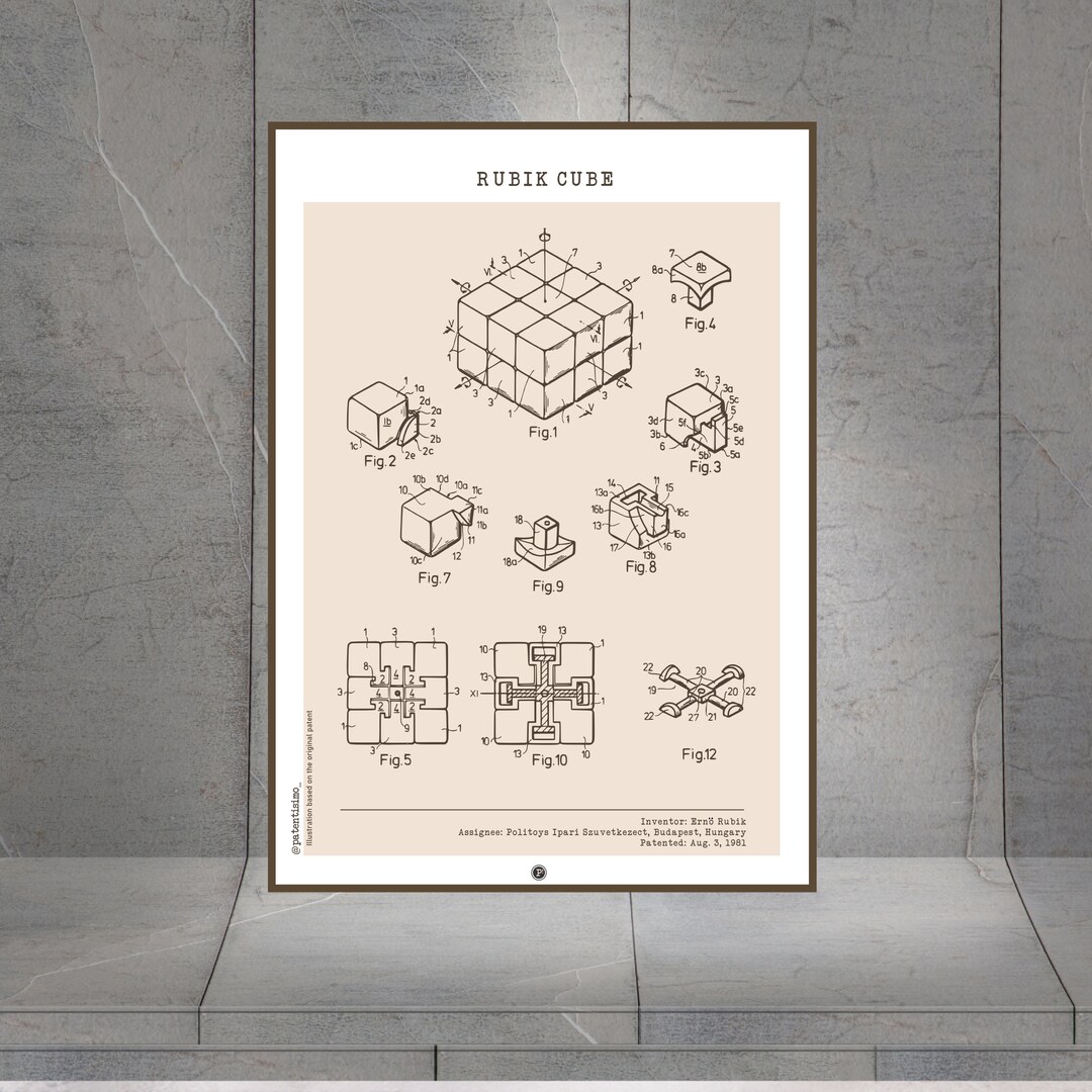 Puzzle Cube Poster, Brain Teaser Print Art, 3D Puzzle Cube Artwork ...