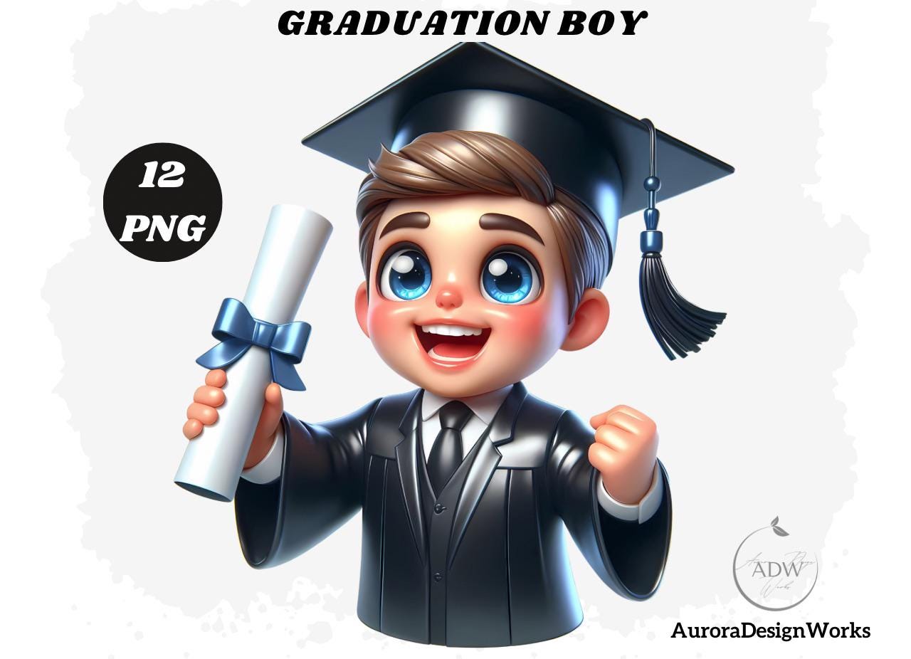 Graduation Boy Clipart, Graduate Art PNG (digital Download) - Etsy