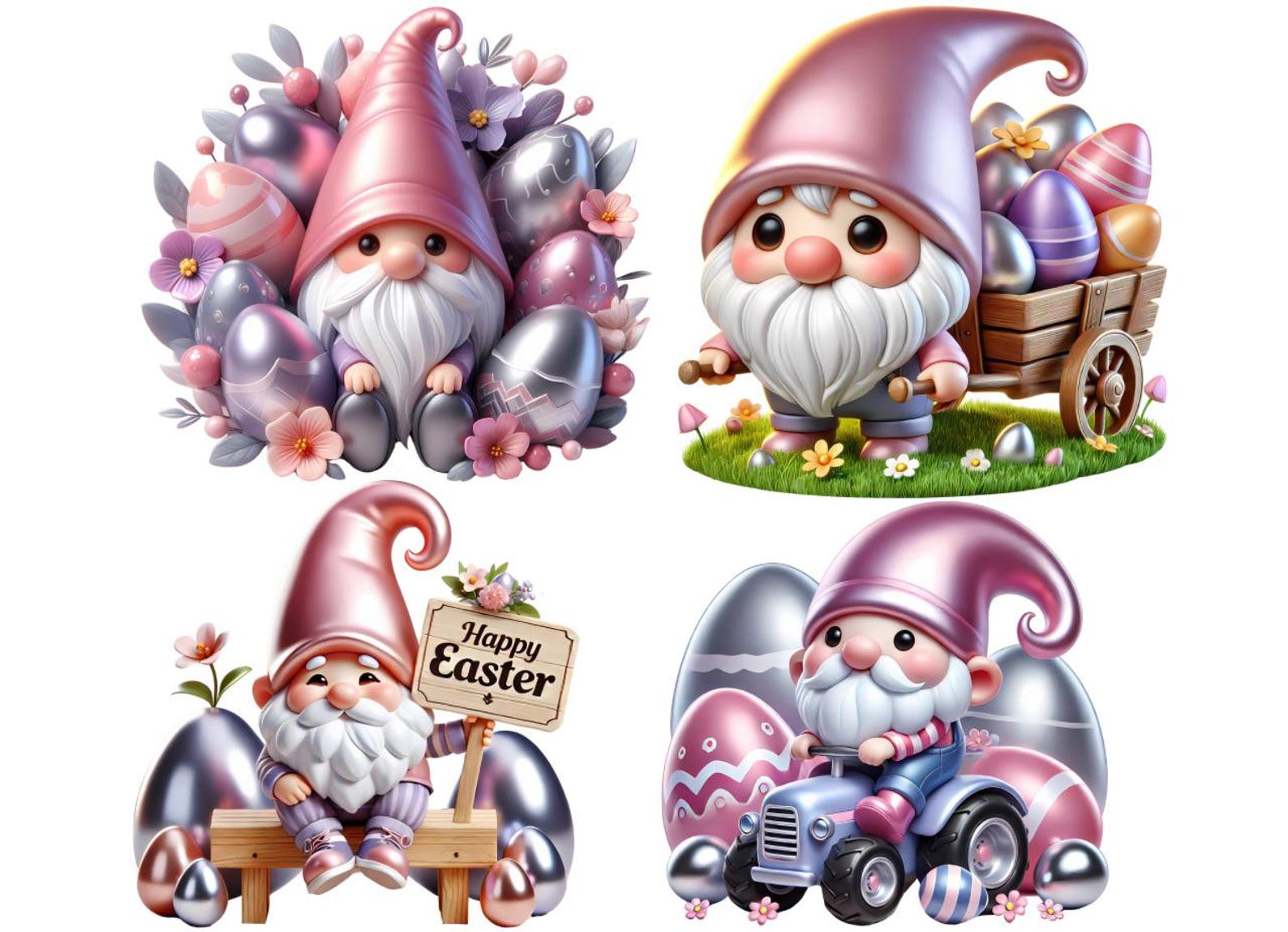 Easter Gnomes Clipart Set: Watercolor PNG Graphics (digital Download ...