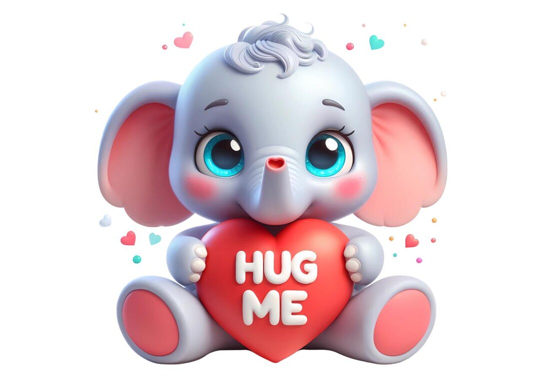 Valentine Animals Clipart | Heart PNG (digital Download - Etsy