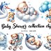 Watercolor Teddy Bear Clipart: Boy Baby Shower PNG (commercial Use) - Etsy