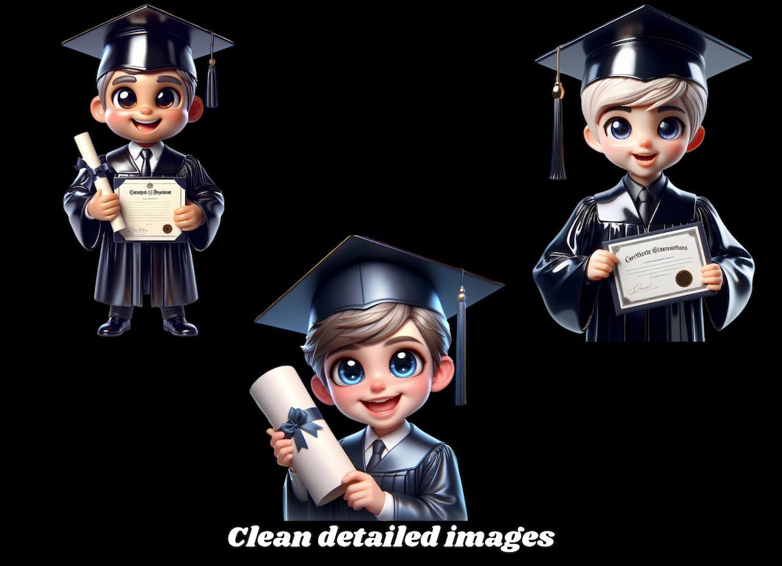 Graduation Boy Clipart PNG, Cute Graduate Digital Download, Graduation ...
