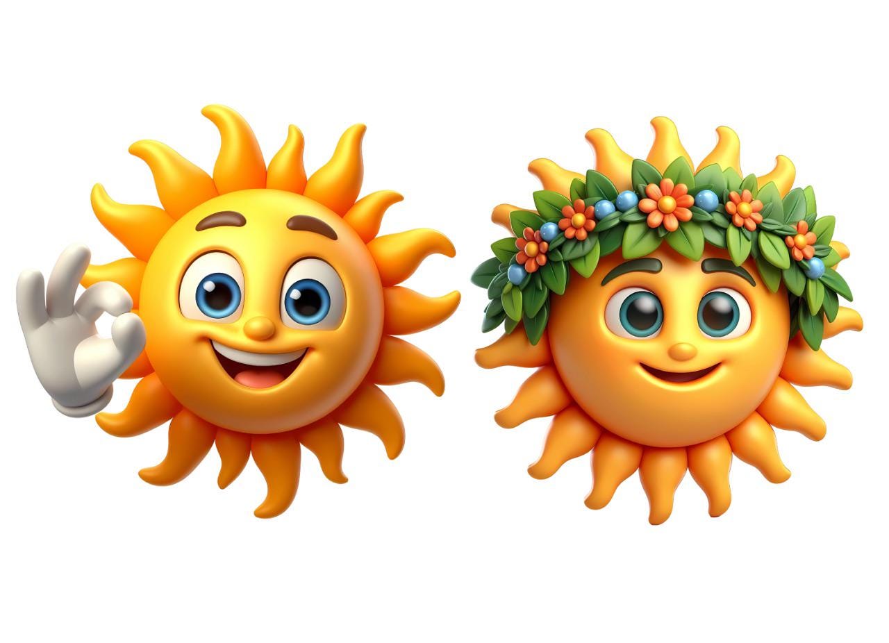 Watercolor Sun Clipart Set: Summer PNG Collection (digital Download) - Etsy