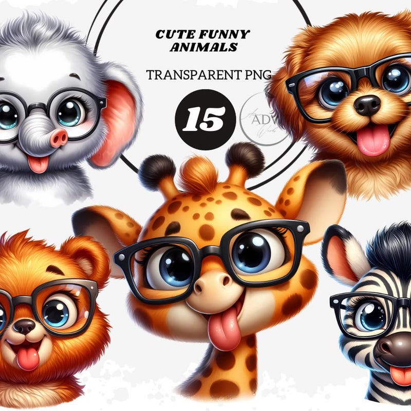 Funny Animals Clip Art - Etsy