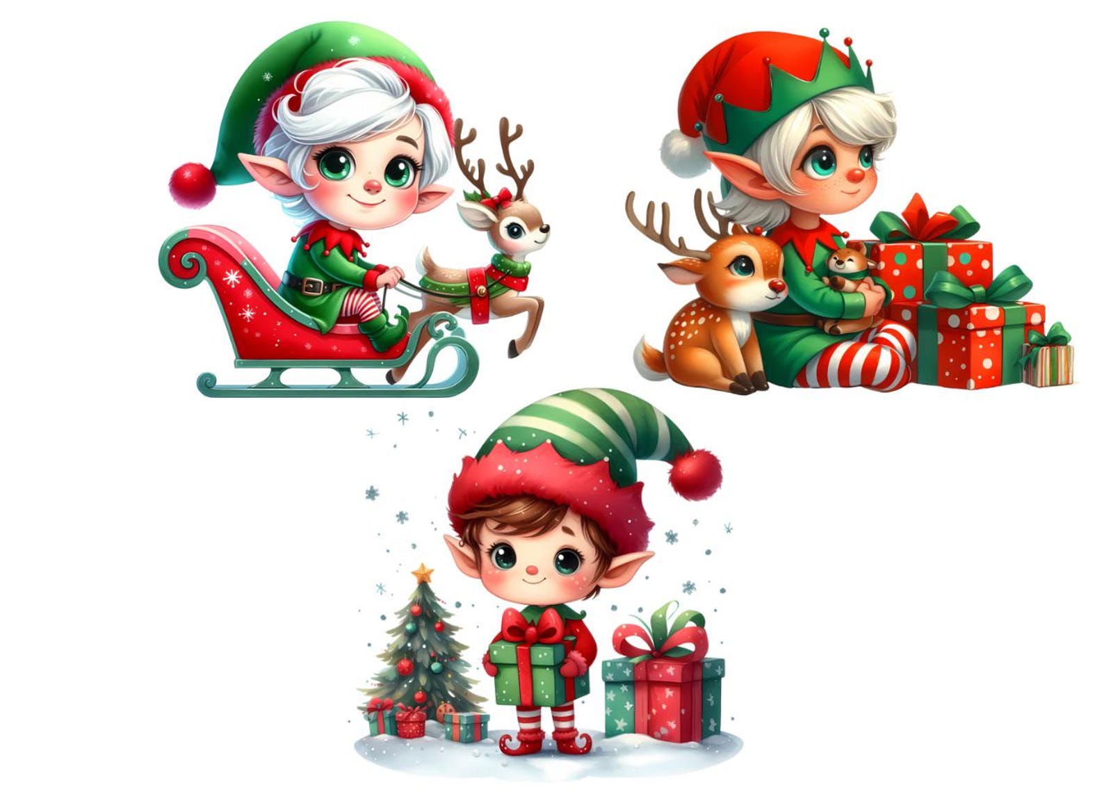 Christmas Elves Clipart, Christmas Clipart, Elves Clipart, Christmas ...