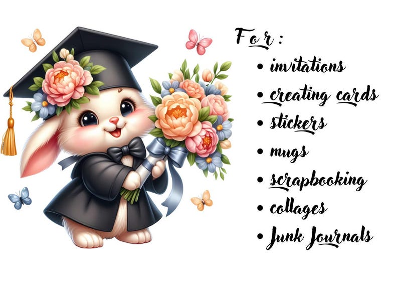 Graduation Animals Clipart, School Graduation Animals, Watercolor Cute ...