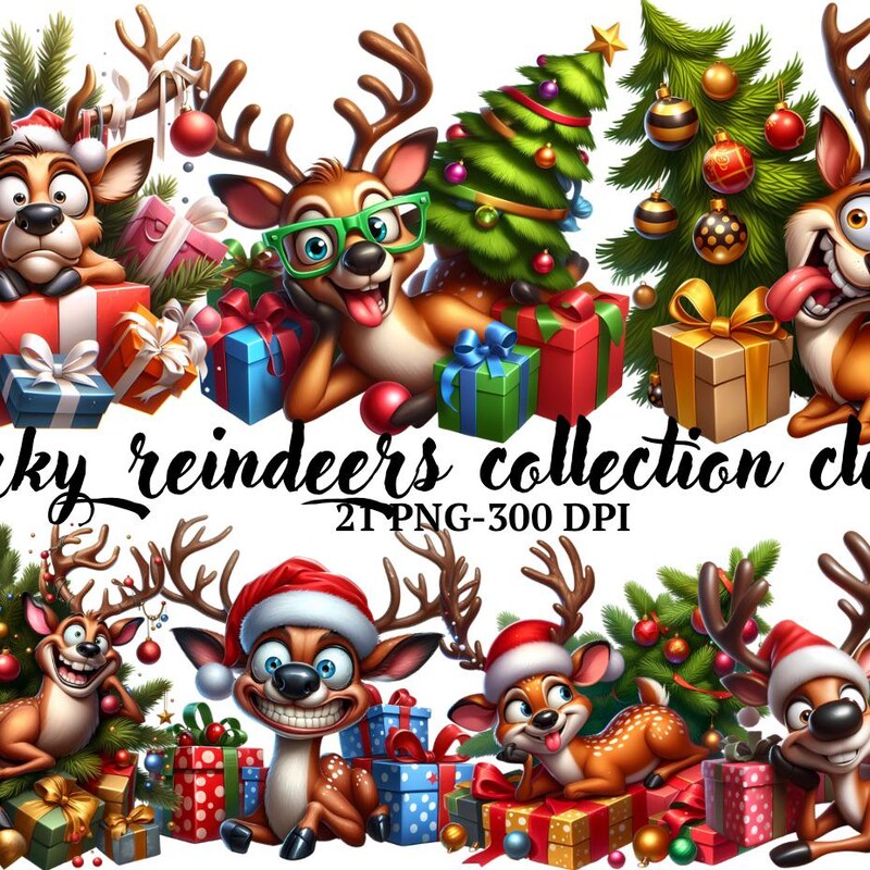 Reindeer Clipart - Etsy