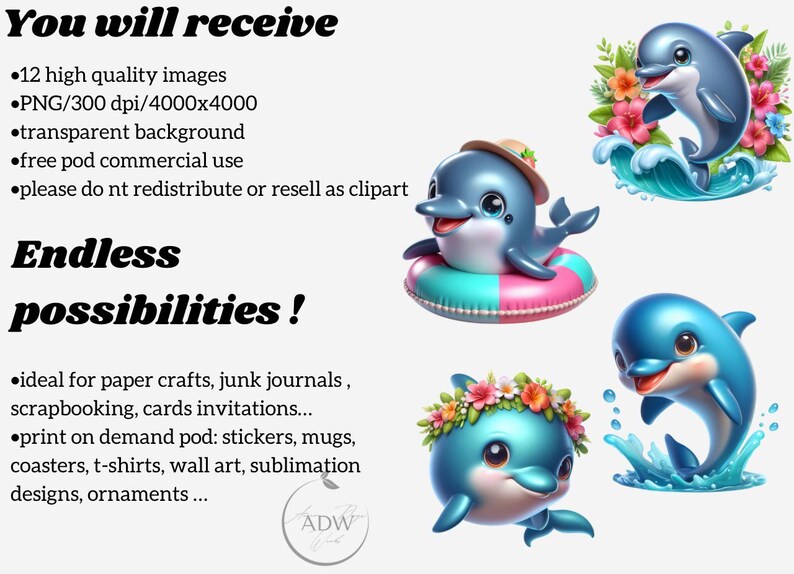 Cute Dolphin Clipart, Baby Dolphin Clipart PNG, High Quality Digital ...