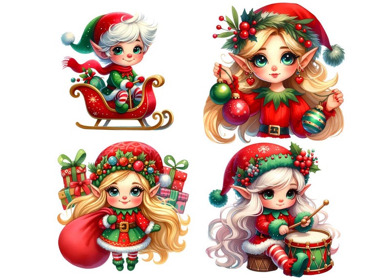 Christmas Elves Clipart, Christmas Clipart, Elves Clipart, Christmas ...