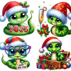 Christmas Snake Clipart: Winter Holiday PNG (digital Download) - Etsy