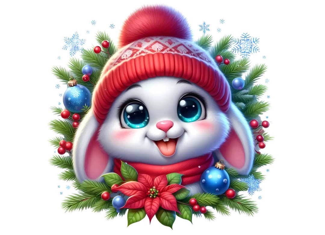 Christmas Animals Clipart | Holiday PNG Graphics (digital Download) - Etsy