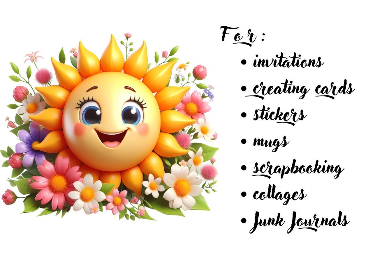 Watercolor Sun Clipart Set: Summer PNG Collection (digital Download) - Etsy