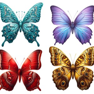 Watercolor Butterfly Clipart: Spring Insect PNG Graphics (commercial ...