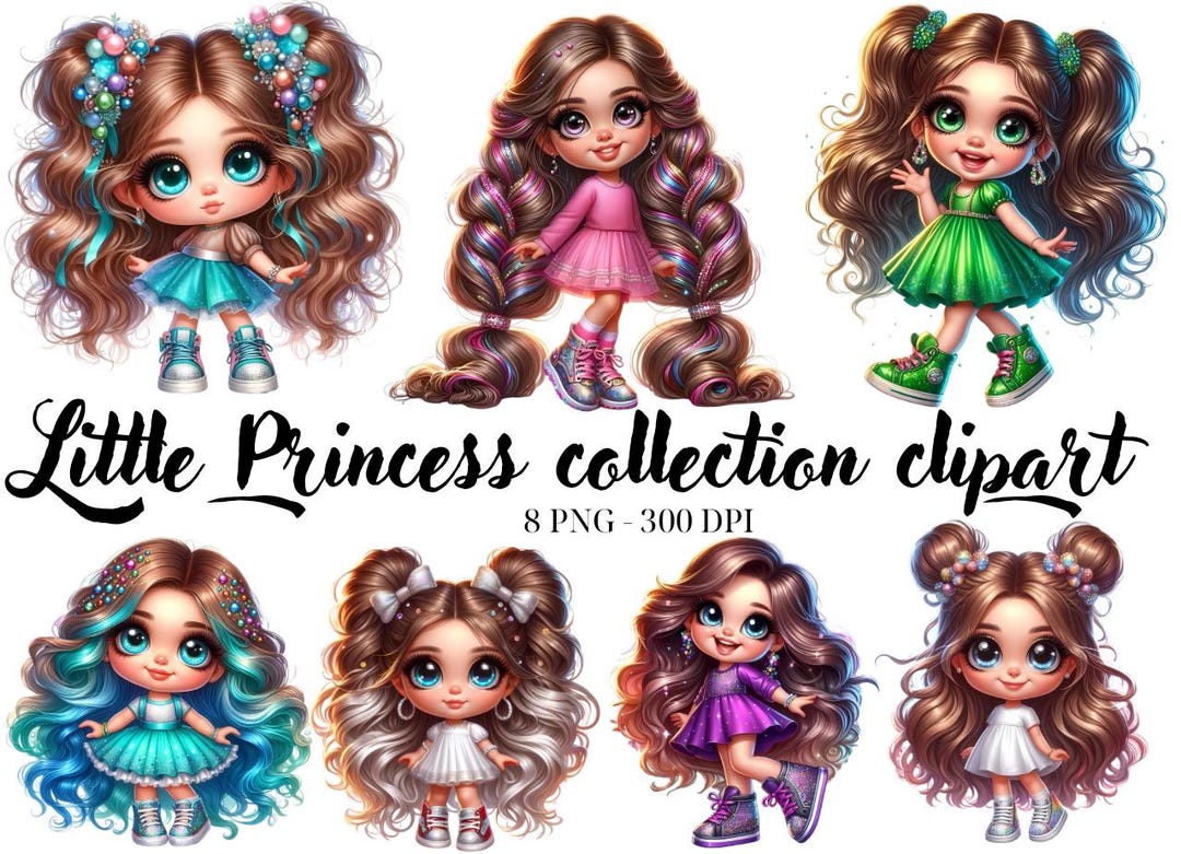 Little Princess Collection Clipart - 8 PNG Cute Royal Graphics ...