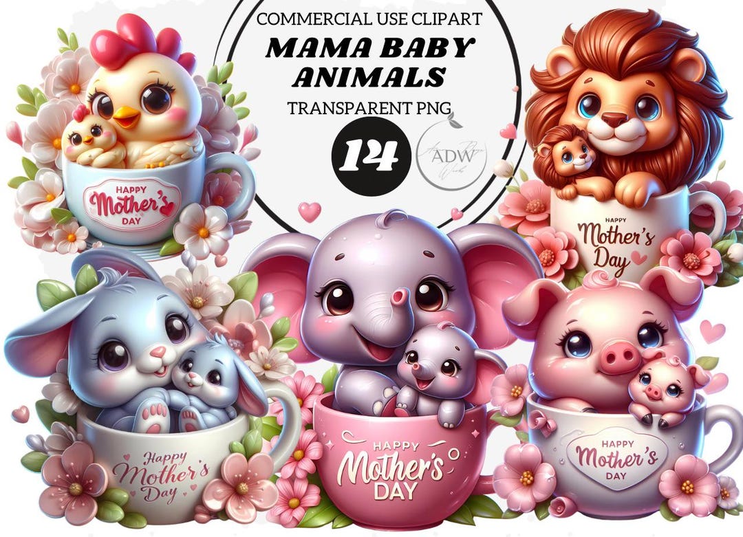 Clipart for Mother's Day, Watercolor Clipart "mother and Baby", PNG ...