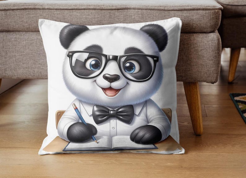 School Panda Clipart | Cute Panda Back to School PNG | Kawaii Animal ...