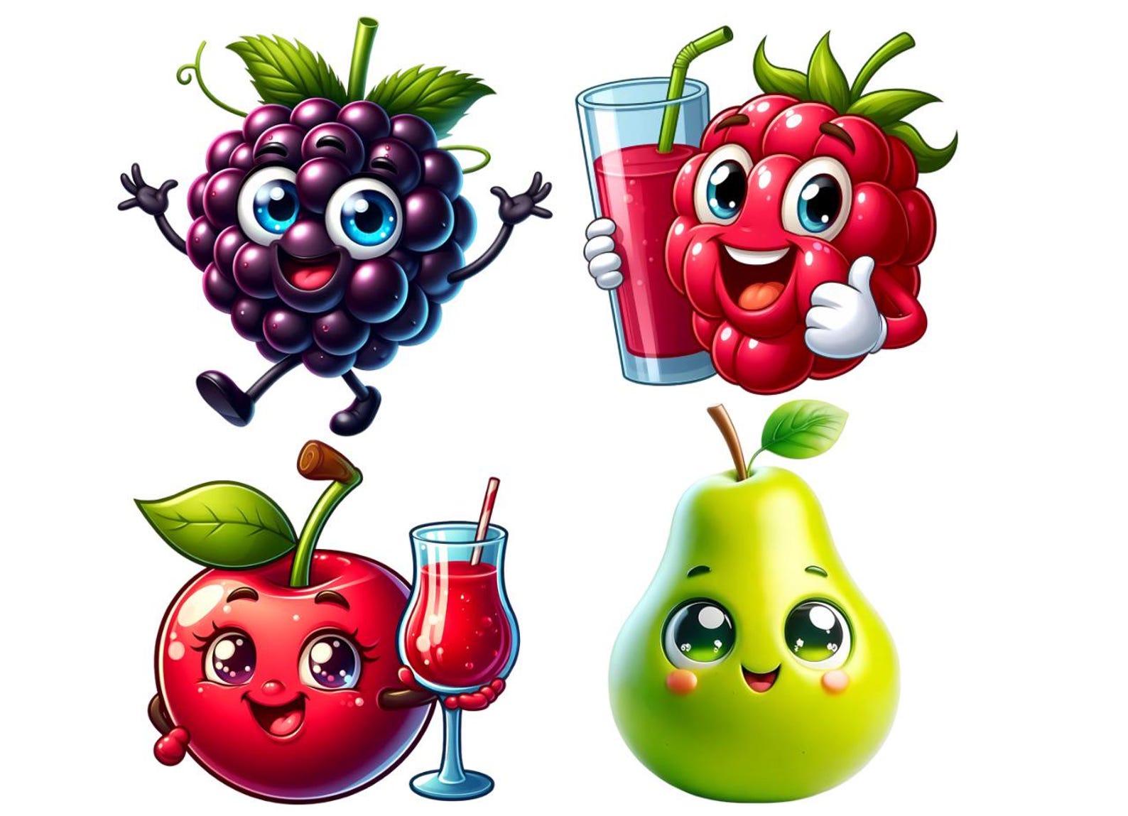 Cute Fruits Clipart, Summer Fruits Clipart, Cute Fruit PNG, Transparent ...