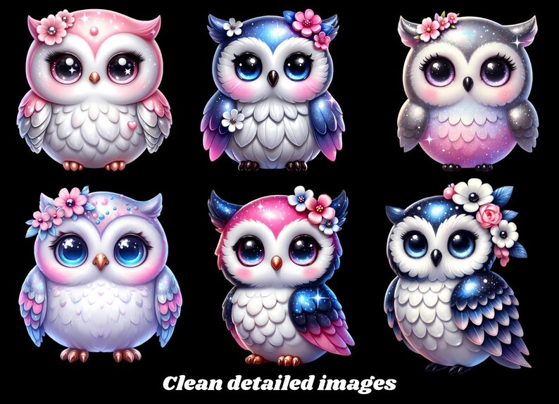 Sparkling Owl Clipart Bundle: Colorful Owl Pngs (digital Download) - Etsy