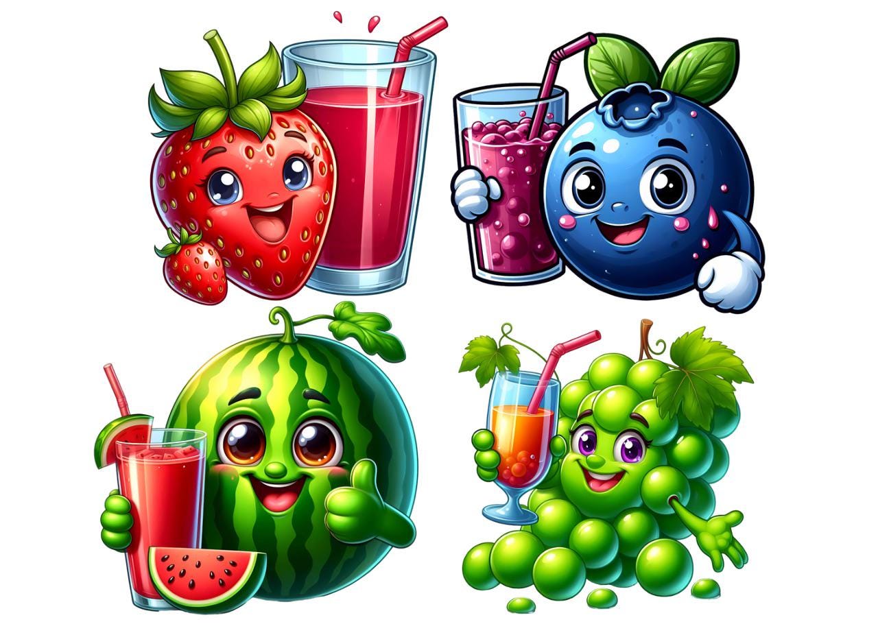 Cute Fruits Clipart, Summer Fruits Clipart, Cute Fruit PNG, Transparent ...