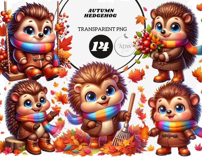 Hedgehog Clipart, Hedgehogs Clipart, Autumn Clipart, Fall Clip Art ...