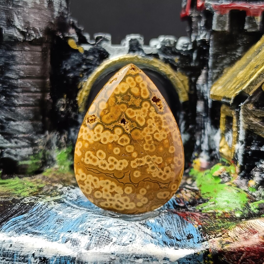 Rare & Natural Orbicular River Jasper "frog Egg" Cabochon – Hand ...