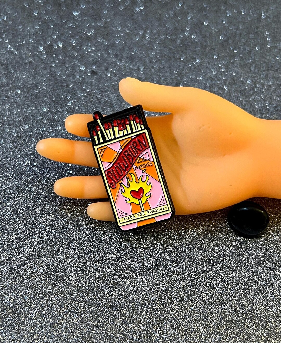 Slow Burn Enamel Pin | Cute Romance Reader Accessory & Gift | Book ...