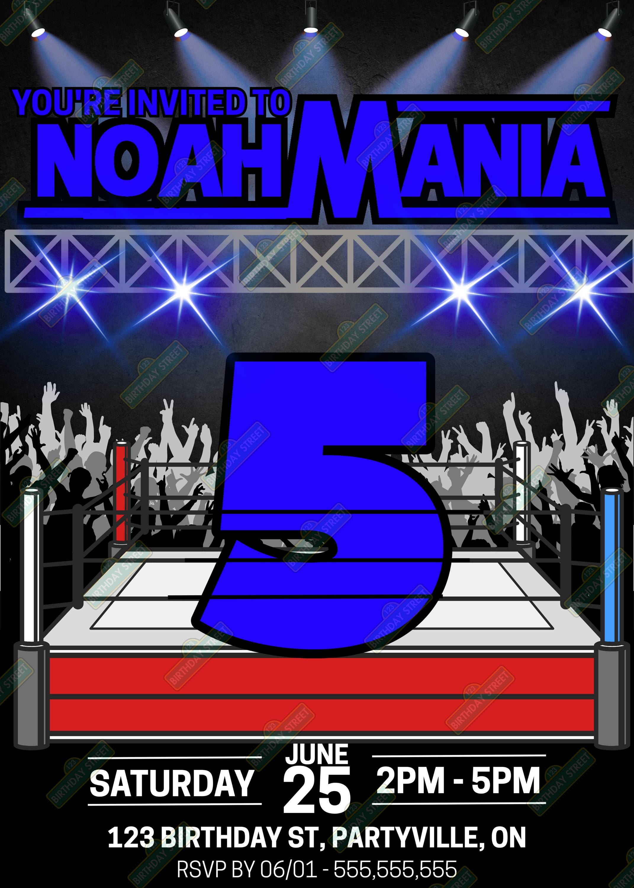 Custom Wrestling Birthday Invitations - Etsy