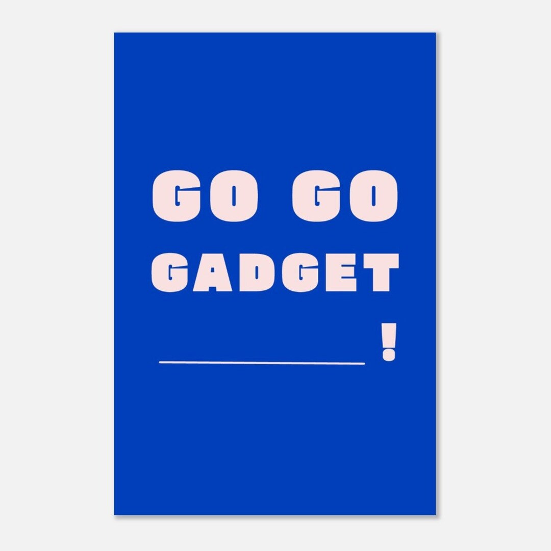Inspector Gadget 80s 90s Art Print, Creative Unusual Cool Typographic ...