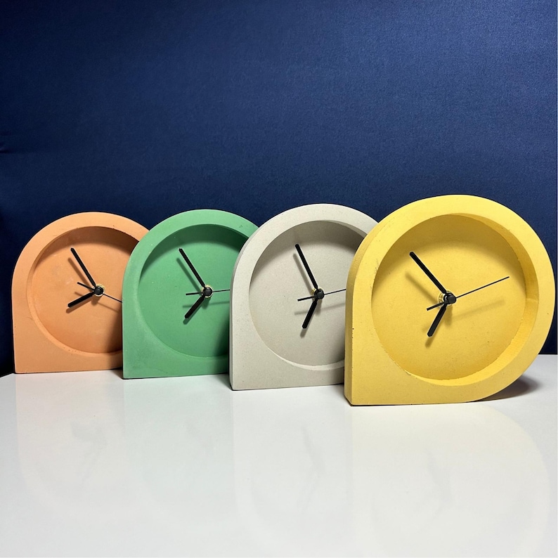 Personalized Concrete Desk Clock: Minimalist Silent Custom Table Clock ...