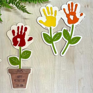 Personalized Handprint Flower Keepsake • Custom Mother’s Day Gift From ...