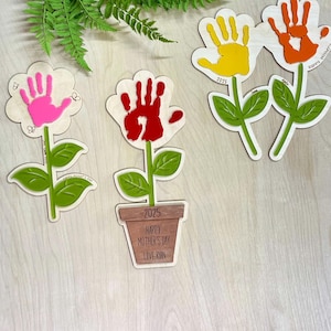 Personalized Handprint Flower Keepsake • Custom Mother’s Day Gift From ...