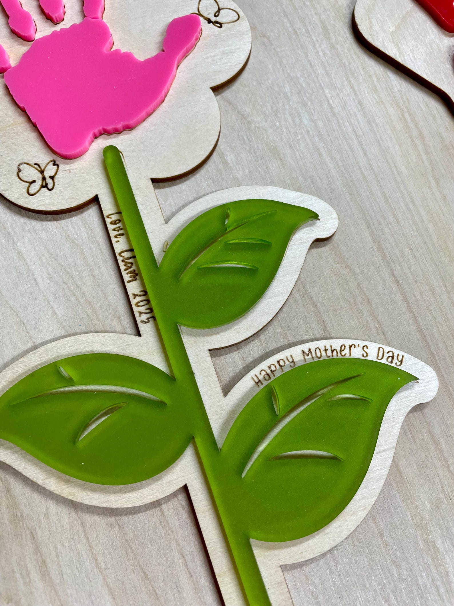 Personalized Handprint Flower Keepsake • Custom Mother’s Day Gift From ...
