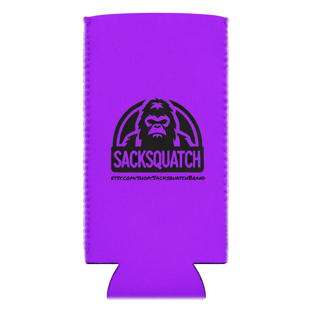 Sacksquatch Purple Slim Can Koozie – Bold Bigfoot Design, Insulated ...