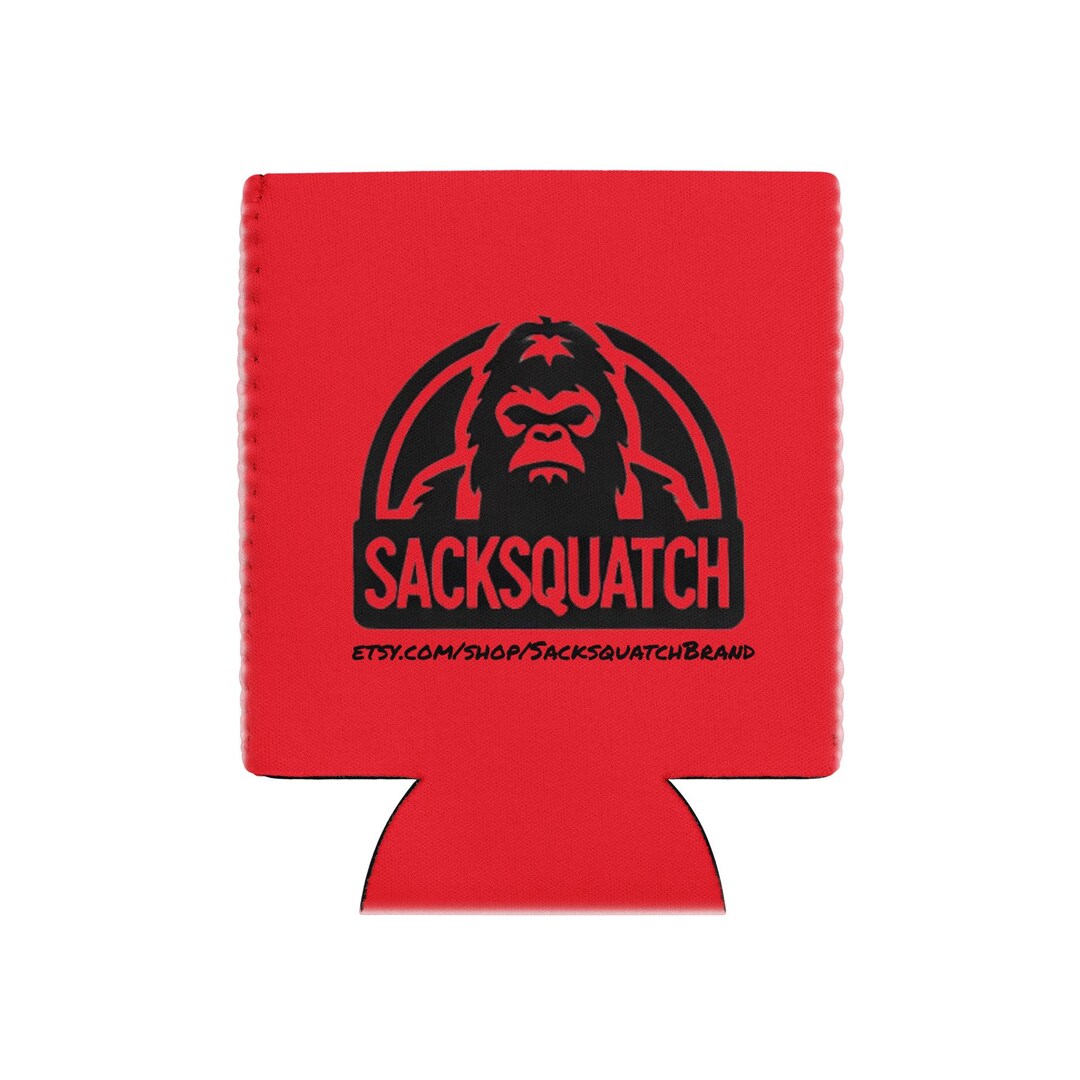 Sacksquatch Red Can Koozie – Bold Bigfoot Design, Premium Insulated ...