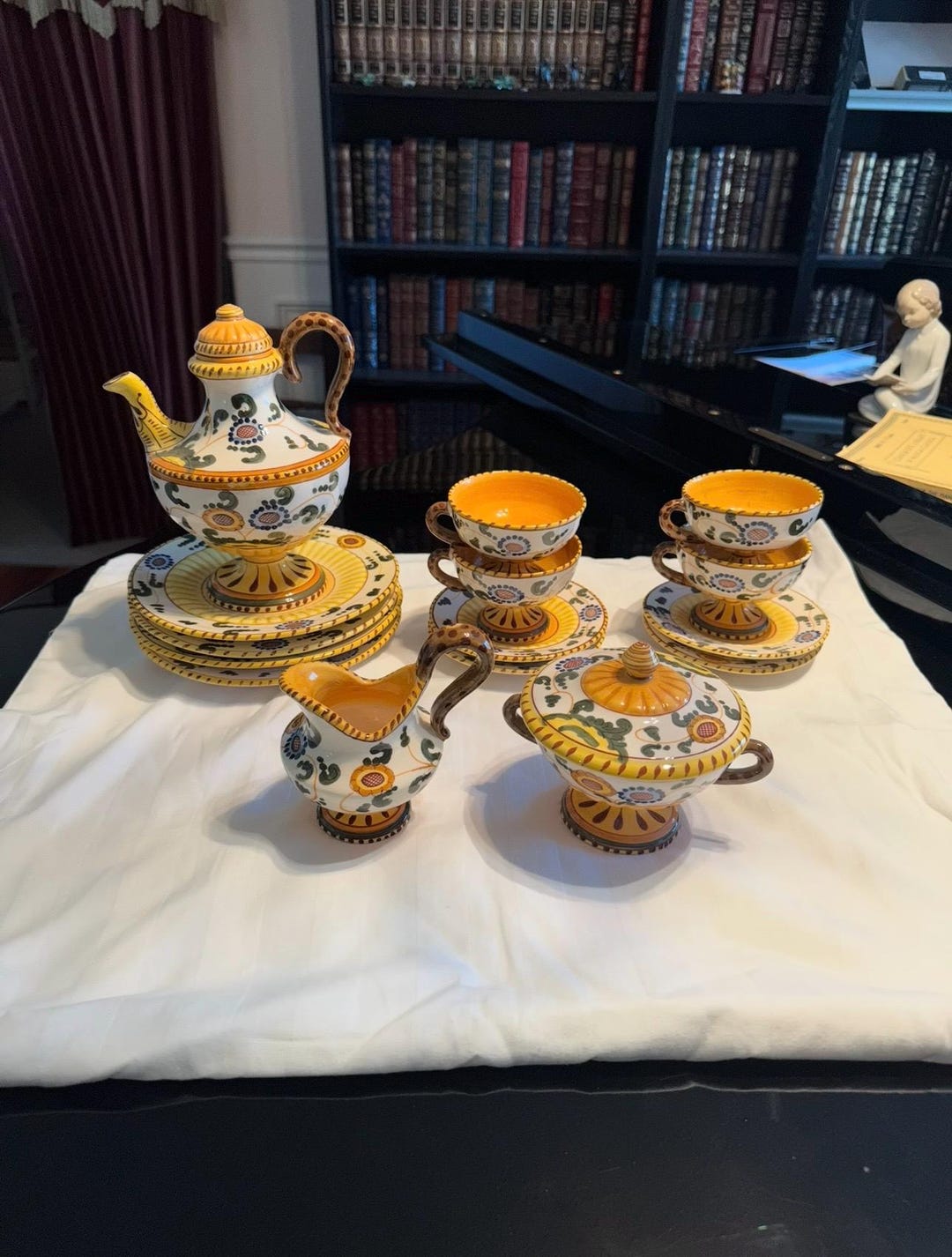 Antique Majolica Pottery 17 Piece Italian Tea Set - Etsy