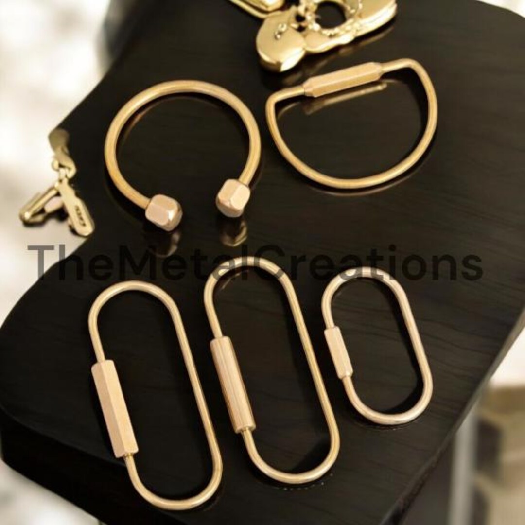 Custom Brass Keychain With Oval Screw Lock - Key Hook for Leathercraft ...