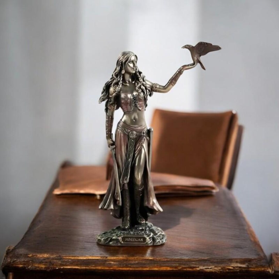 Morrigan Celtic Goddess Statue - Wiccan Altar Decor Mythological Pagan ...