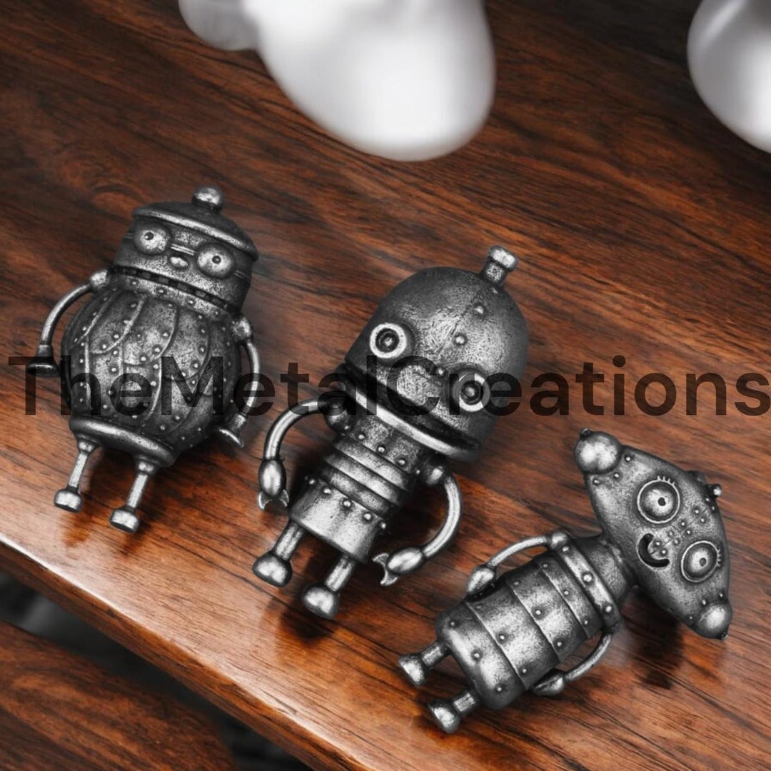 Mini Robot Brass Pendant - Tiny Robot Charm, Steampunk Robot Necklace ...