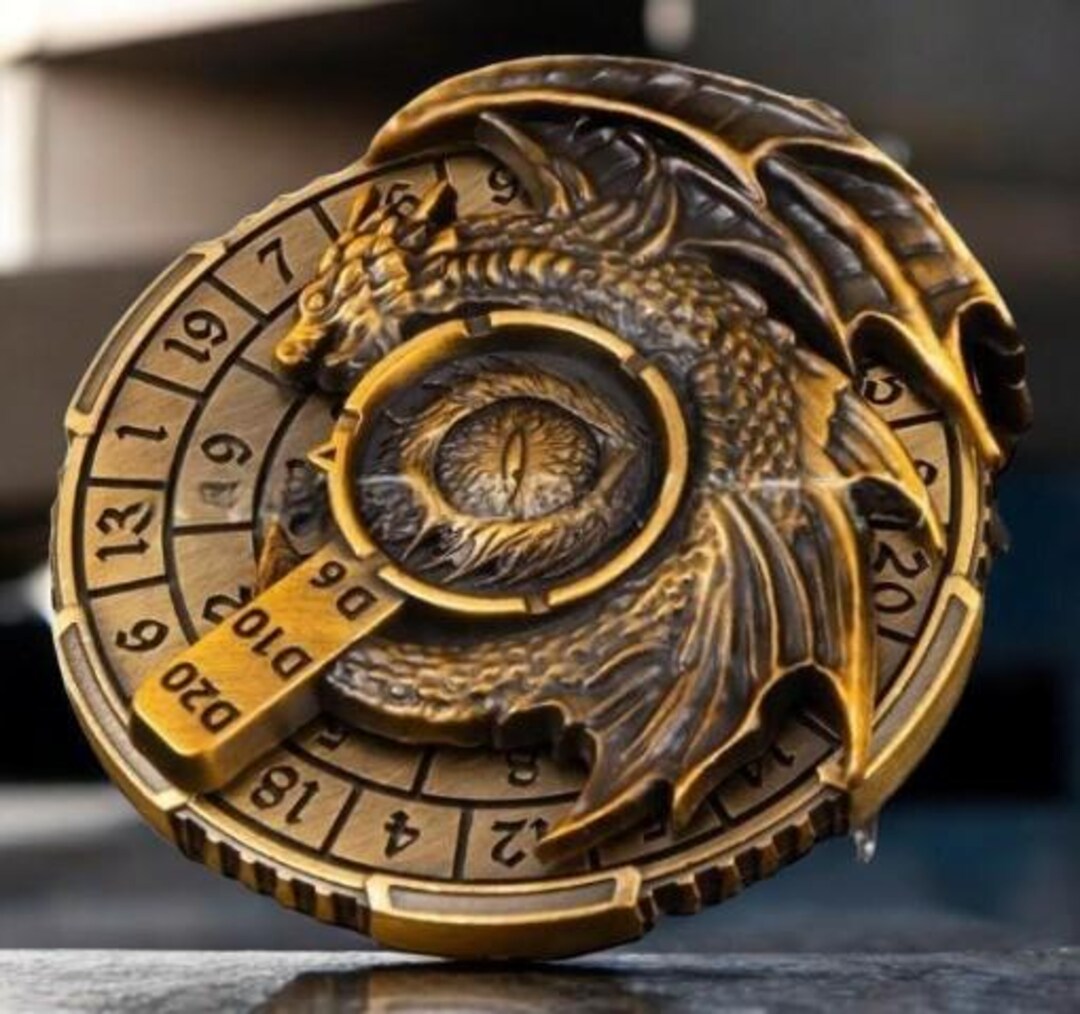 7-in-1 Dnd Metal Dragon Compass Dice 360 Spinning Gyro With Box for ...
