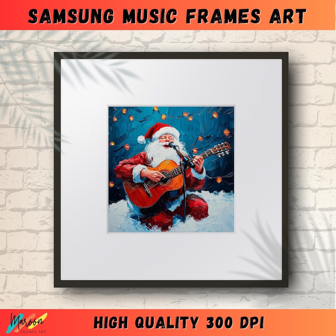 Samsung Music Frames Art | Musical Santa Playing Guitar | Festive Art ...