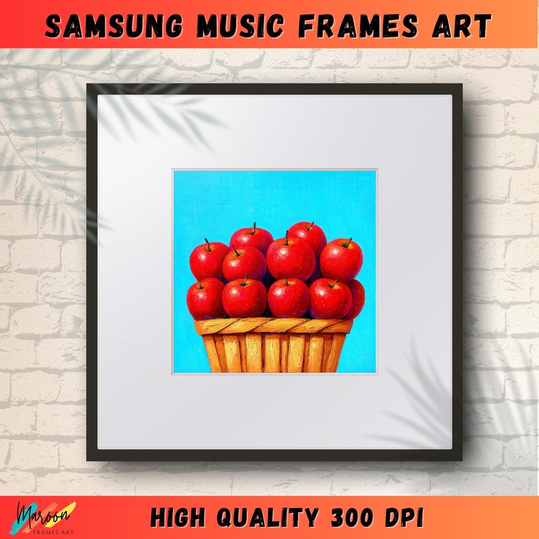 Samsung Music Frames Art | Rustic Apple Basket | Digital Print for ...