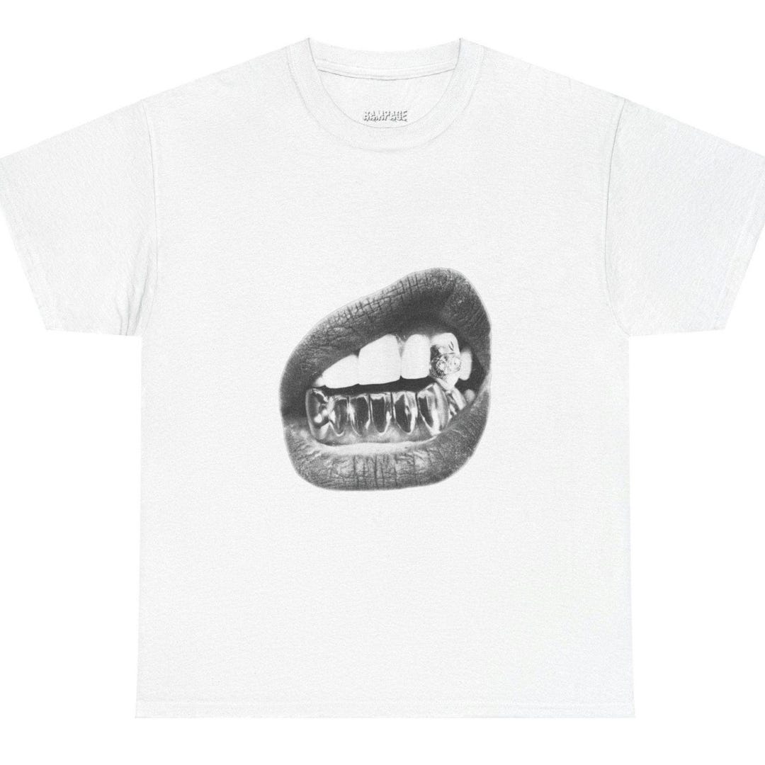 Grillz Tshirt - Hip Hop Bling Teeth Urban Streetwear Tee, Gold Grill ...
